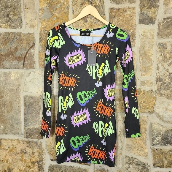 Lazy Oaf | Dresses | Nwt Lazy Oaf S Small Kapow Bodycon Dress | Poshmark